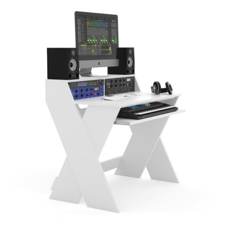 Glorious Sound Desk Compact Professional Studio Workstation Table, White